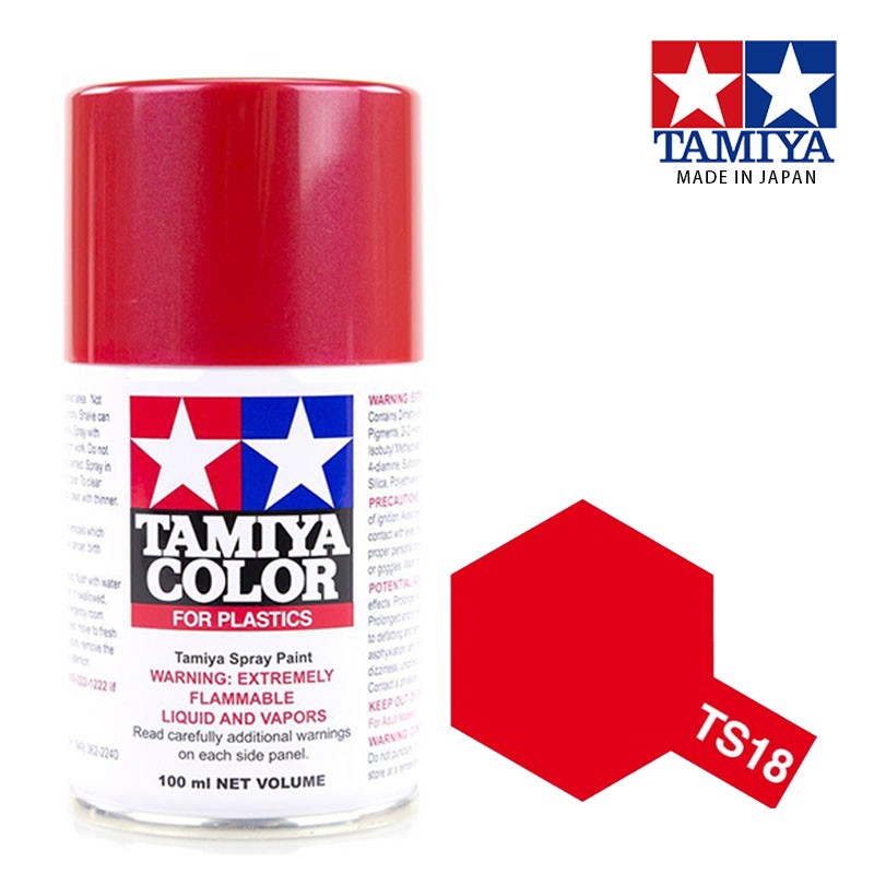 【鋼普拉】現貨 TAMIYA 田宮 模型 噴漆 噴罐 油性漆 85018 TS18 TS-18 亮光 金屬紅色 100m | 蝦皮購物