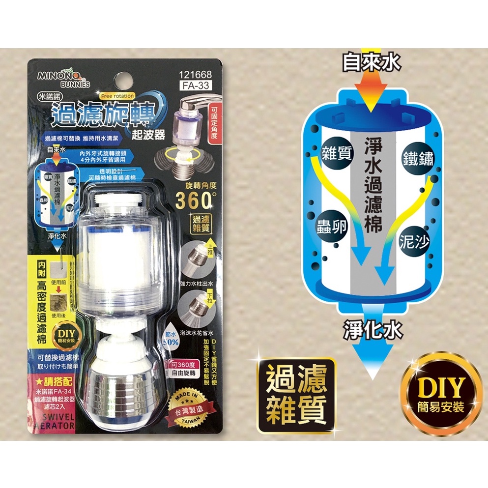 起波器 米諾諾FA-33過濾旋轉起波器 121668 水龍頭DIY 過濾器導水管🔥山山好物小舖🔥 | 蝦皮購物