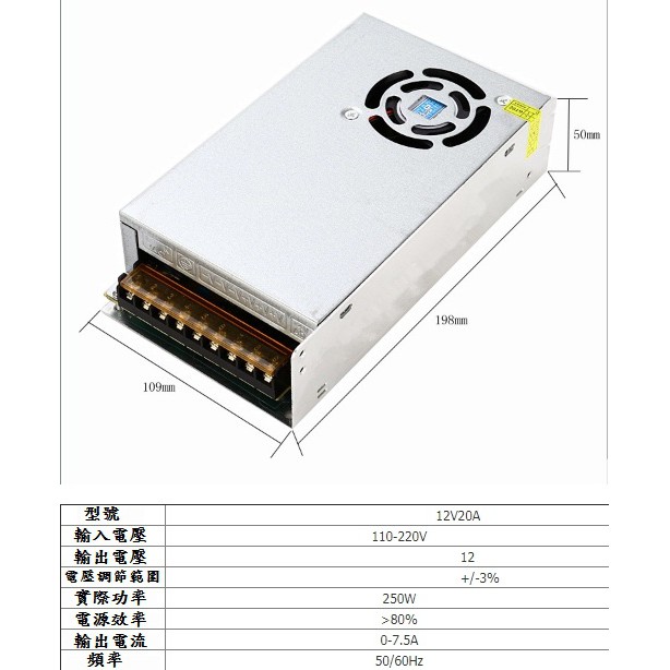 12V 20A 250W 變壓器 12V20A 電源供應器 監控 LED 220/110V轉12V電壓 | 蝦皮購物