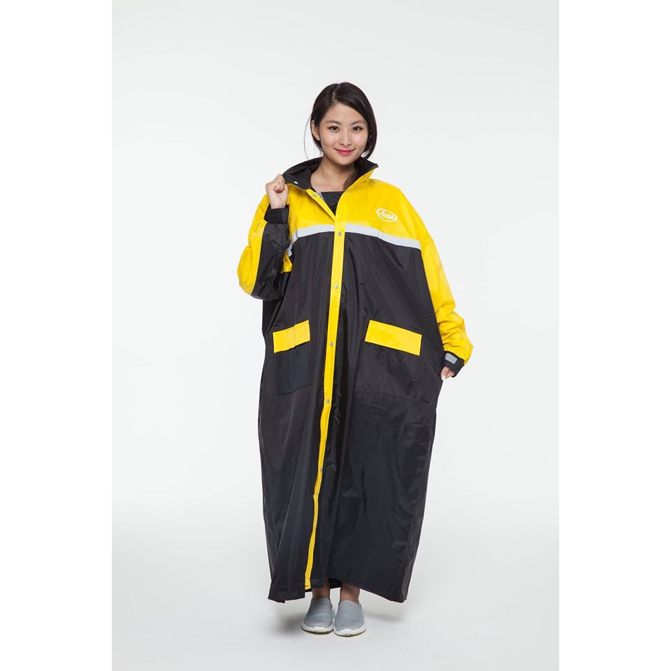 雨衣 (黃色) ARAI W022 透氣舒適內裡網 前開一件式雙配色 前後反光 台灣製造 尼龍 | 蝦皮購物