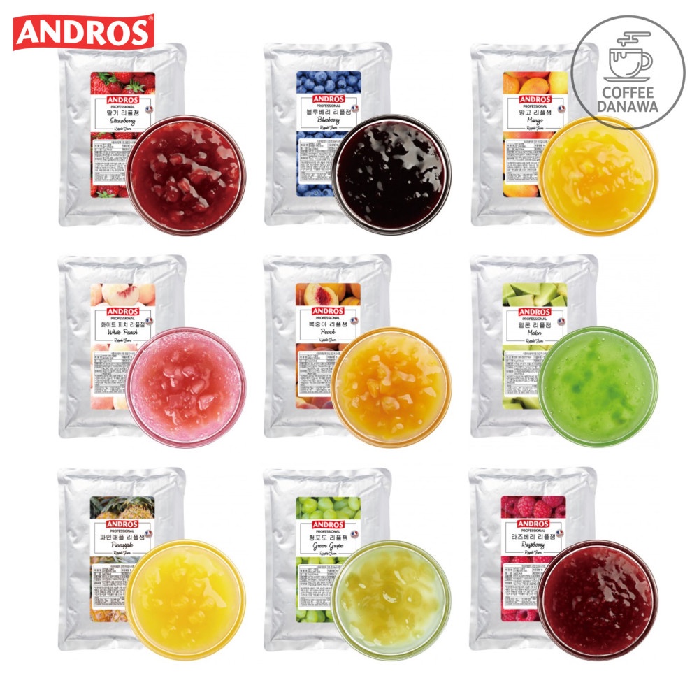 ANDROS Ripple Jam 1kg集錦 草莓 藍莓 芒果 桃子 青葡萄 多功能果醬 奶昔 果汁飲料 烘焙材料 | 蝦皮購物