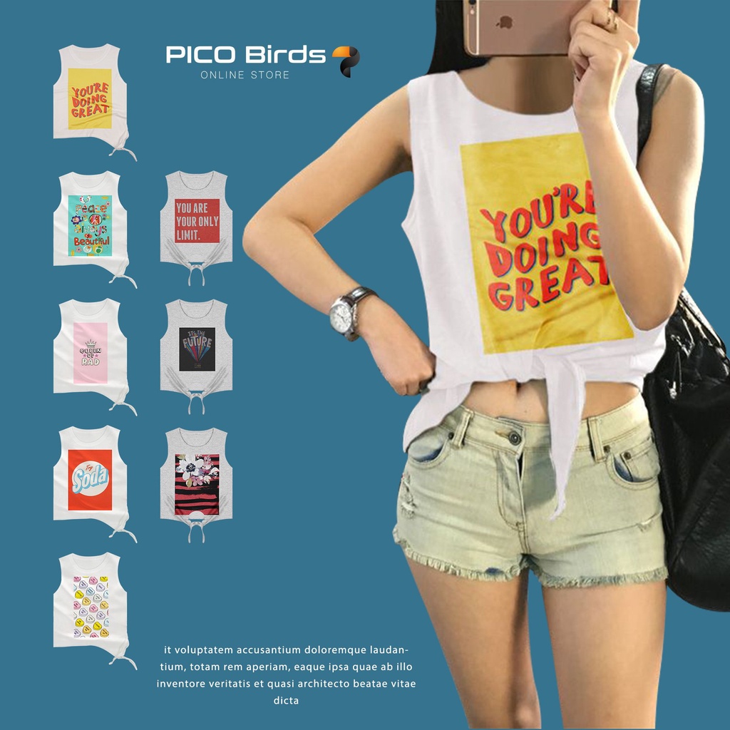 【pico bird】泰國休閒運動風個性下方綁帶削肩T恤 泳衣外罩 沙灘渡假 | 蝦皮購物