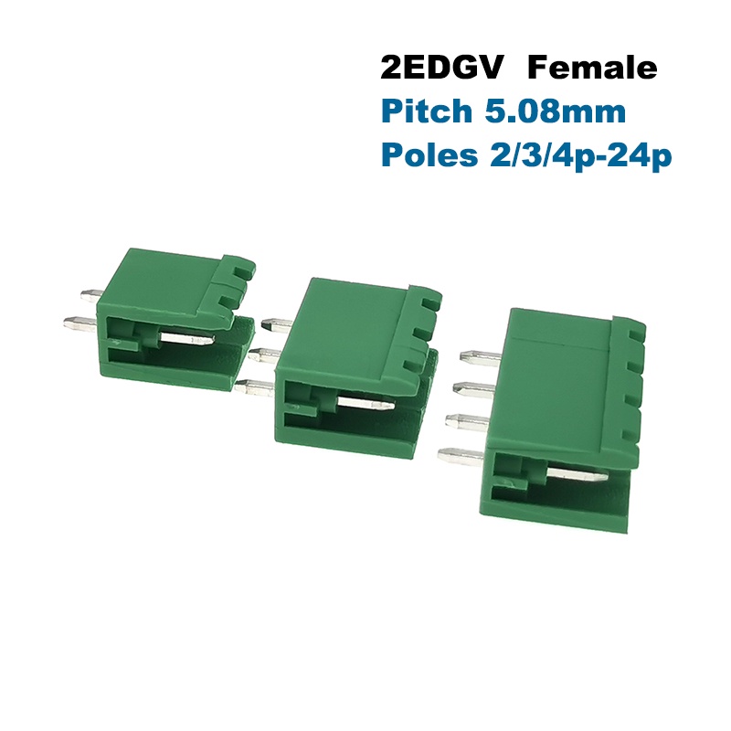 10/5pcs間距5.08mm插入式pcb螺絲接線端子連接器2edgk/ka/vc/rc/v/r公母2/3/4/5/6/ | 蝦皮購物