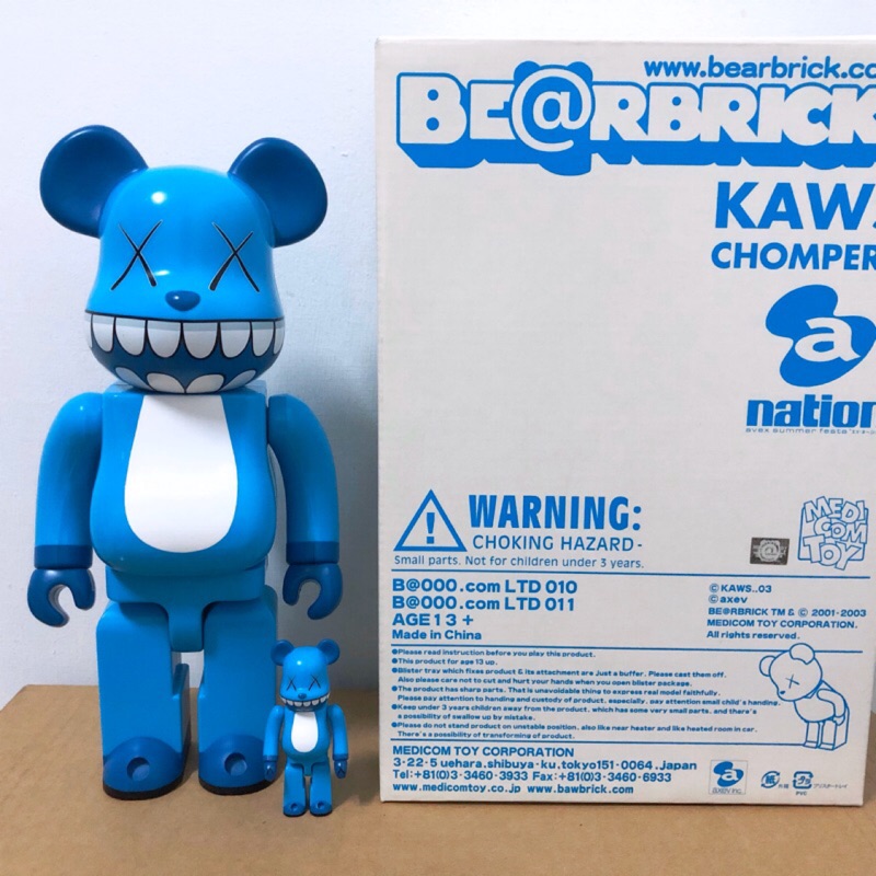Be@rbrick Bearbrick Original Fake kaws 400% 100% 藍大牙 | 蝦皮購物