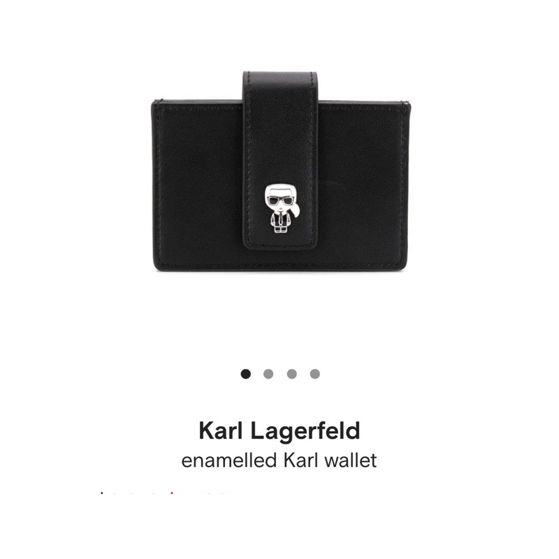 【現貨】【KARL LAGERFELD】卡爾enameled Karl wallet 卡片/名片收納包附防塵收納袋 | 蝦皮購物