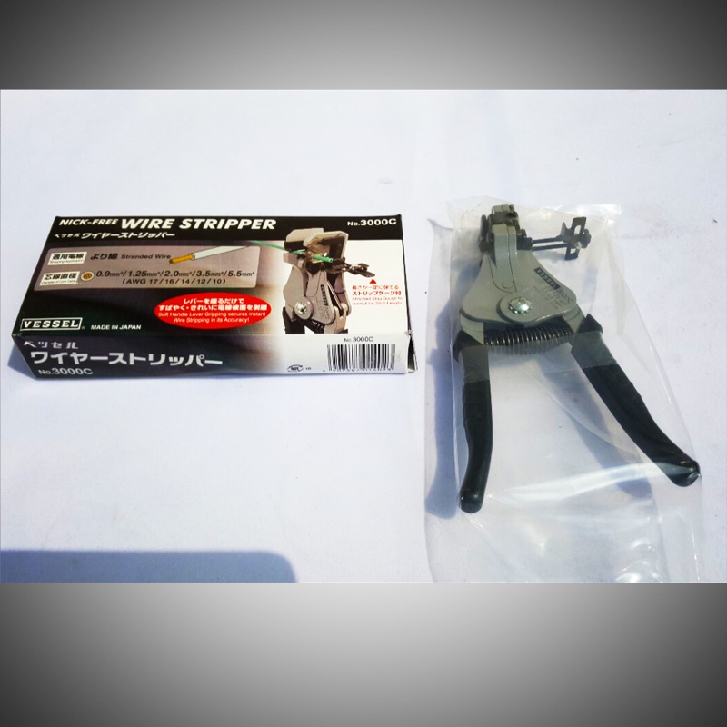 脫皮鉗 VESSEL 3000C 黑柄 日本製 剝線鉗 剝皮鉗 Wire Stripper | 蝦皮購物