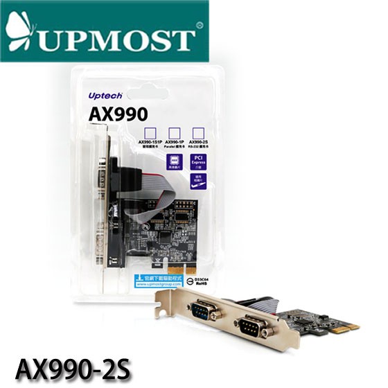 【3CTOWN】含稅 UPMOST 登昌恆 Uptech AX990-2S 2-port PCI-E RS-232擴充卡 | 蝦皮購物