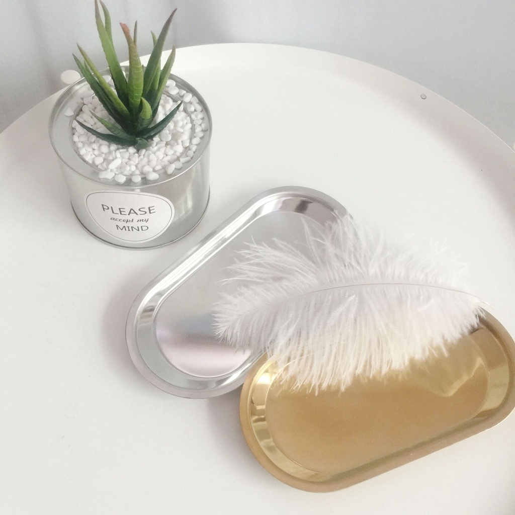 Ohaya丨ins金屬工業風 托盤 甜品 飾品盤子 金銀色橢圓盤 金屬盤 擺拍 Ohayaic咖啡牛奶點心托盤 | 蝦皮購物