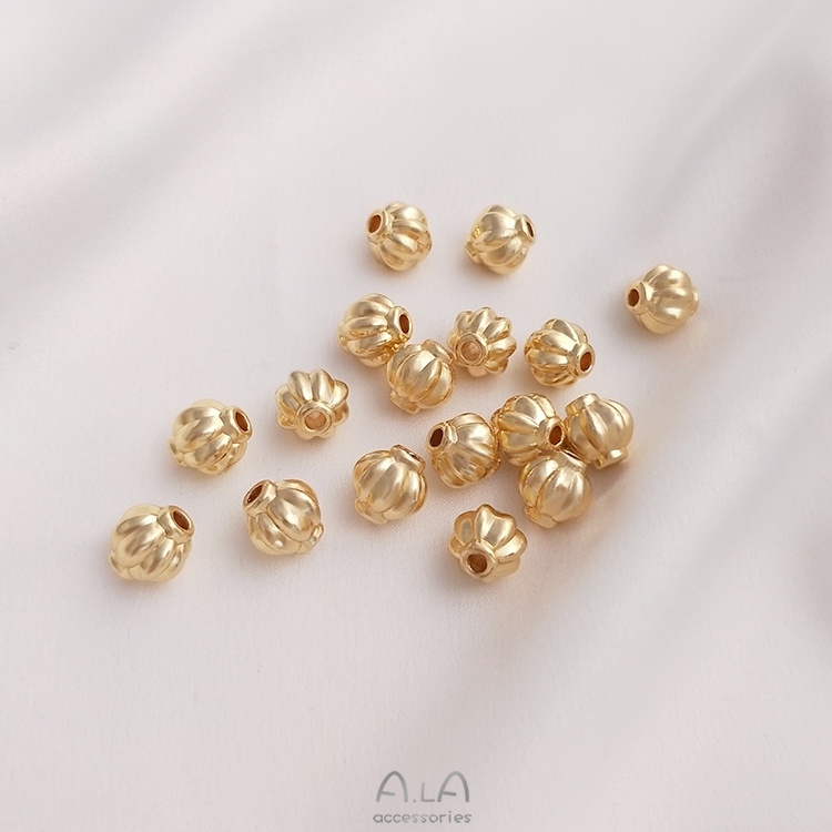 ALGD22-14K包金保色燈籠珠手串隔珠手工散珠diy手鏈項鏈耳環配珠串珠配件 | 蝦皮購物