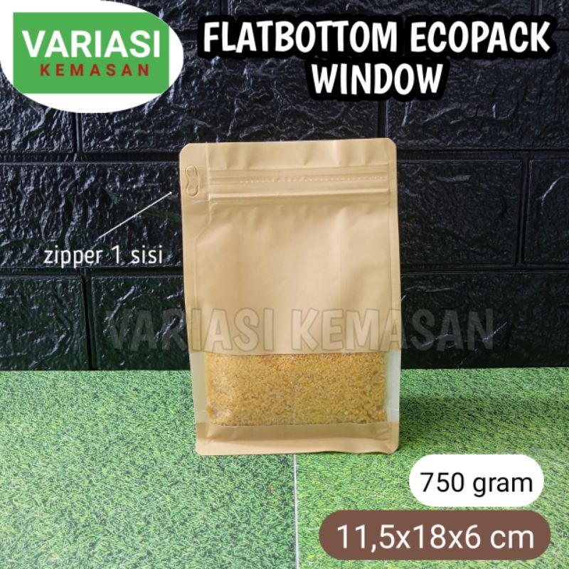 平底 ECOPACK Window 750gr Kpack 紙牛皮紙咖啡包裝 | 蝦皮購物