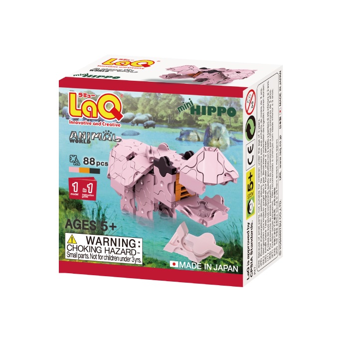 【LaQ】Q版河馬 (88pcs) 日本製造立體3D拼接積木/益智玩具/台灣獨家代理 | 蝦皮購物