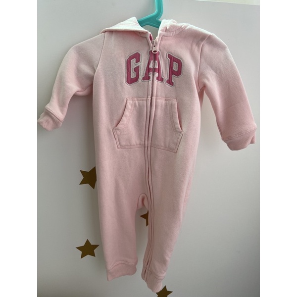 [GAP]只穿一次連身刷毛分色gap經典帽踢 6-12M | 蝦皮購物