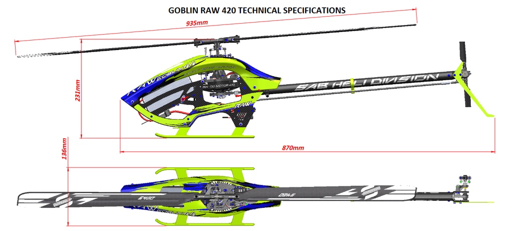 SAB GOBLIN RAW 420 直驅馬達 航模 特技 3D 直升機 SG421 RAW 700 RAW 580 | 蝦皮購物