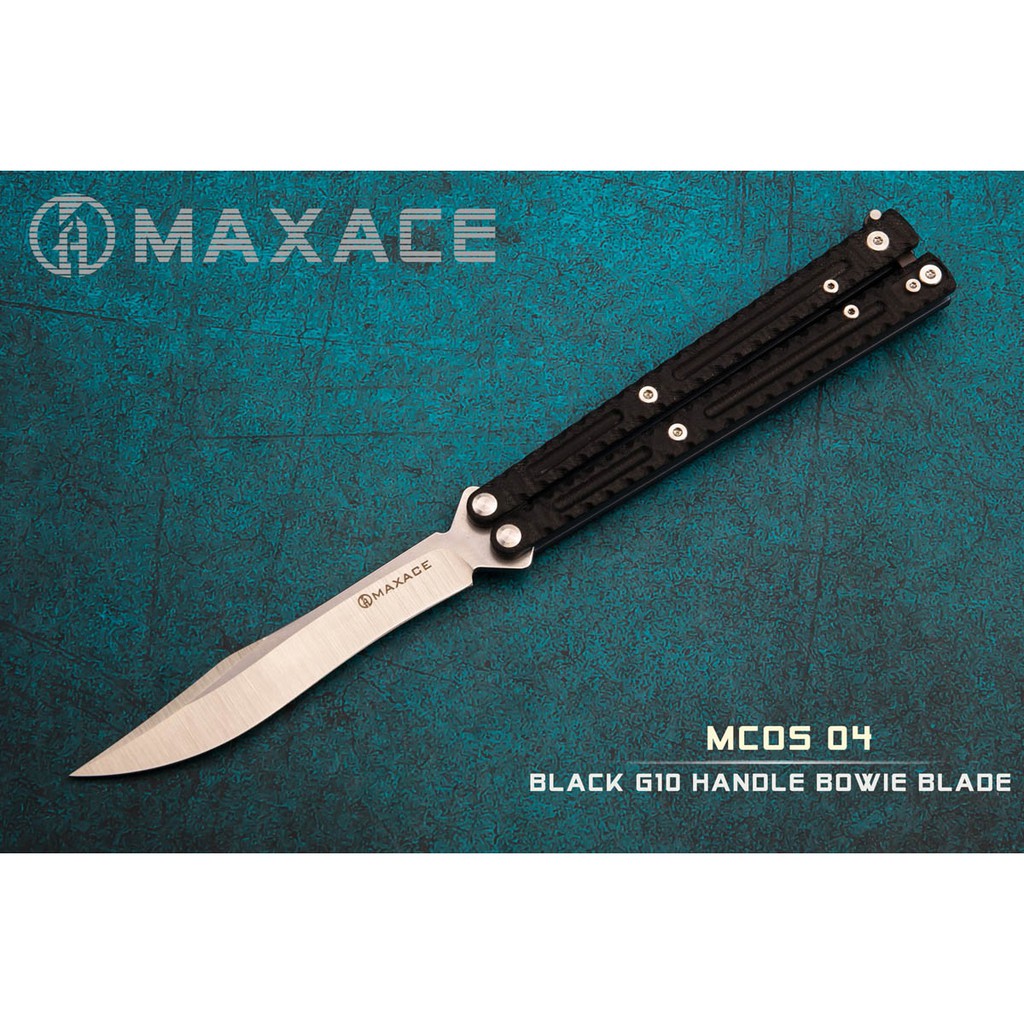 【angel 精品館 】Maxace Obsidian-S_G10鈦襯柄BOWIE刃型蝴蝶折刀14C28N鋼_單色販售 | 蝦皮購物