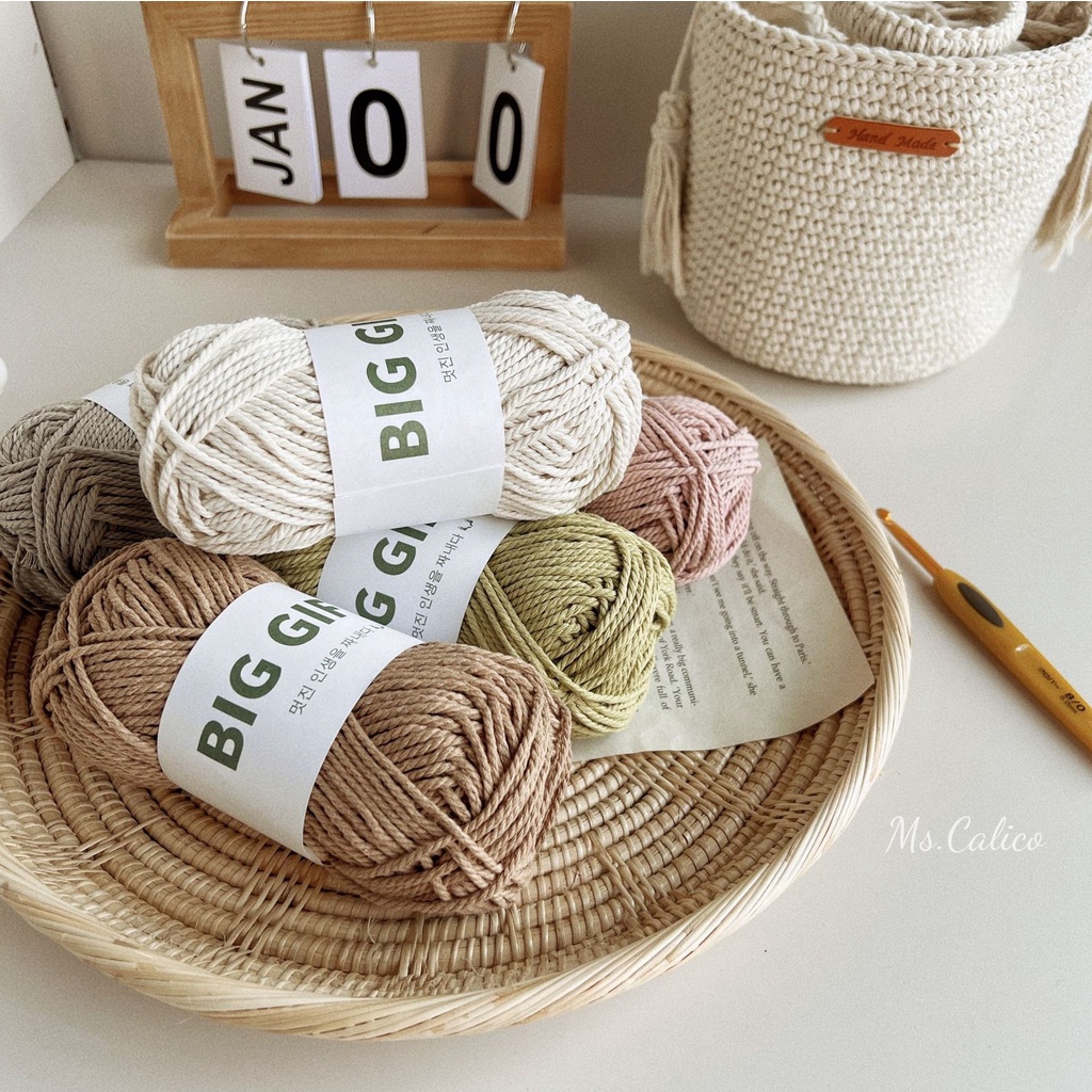 Calico yarn｜BIGGIFT 2mm空心棉線 台灣出貨 現貨 鉤針編織 棉線 毛線 包包編織 包袋編織線材 | 蝦皮購物