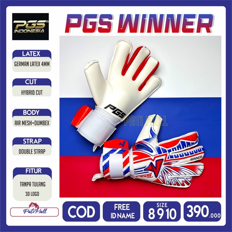 Merah PUTIH Free ID NAME PGS PRO WINNER 紅色白色藍色全新 2022 原裝守門員手 | 蝦皮購物