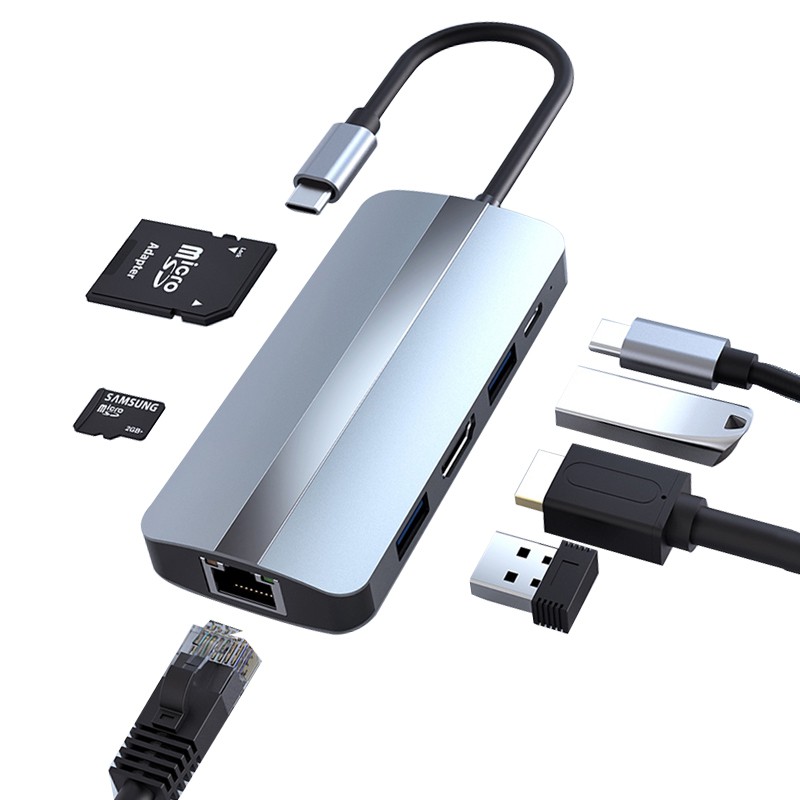 ANTIAN Type-C 七合一HUB轉接器 PD快充 USB3.0 HDMI集線器 Mac轉接頭 現貨 蝦皮直送 | 蝦皮購物