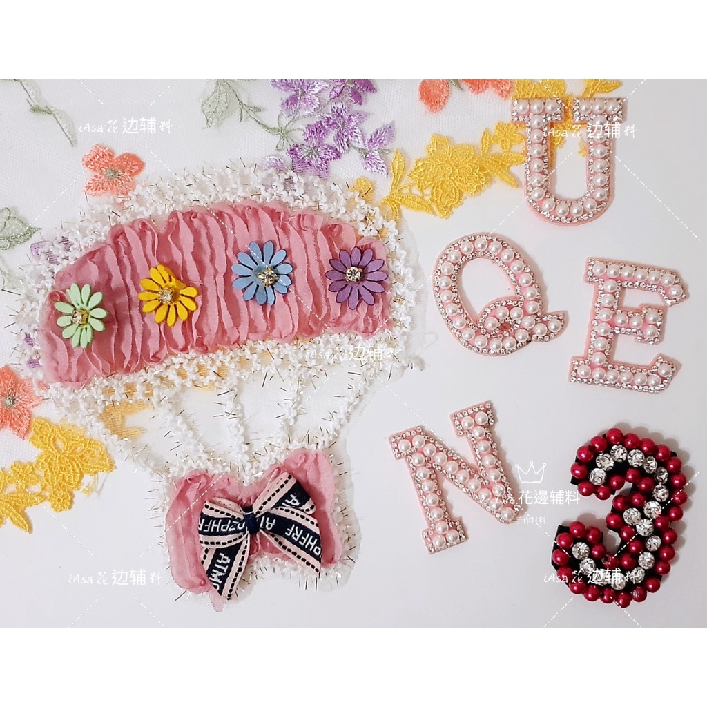 《iAsa愛莎の》手作材料 粉控色系熱氣球水鑽釘珠字母布貼補丁貼diy服裝童裝家居裝飾 | 蝦皮購物
