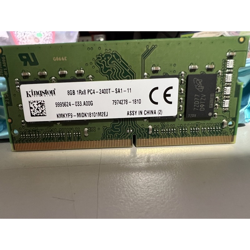kingston PC4-2400T 1RX8 DDR4-2400 DDR4 8GB 8G(雙面顆粒) | 蝦皮購物