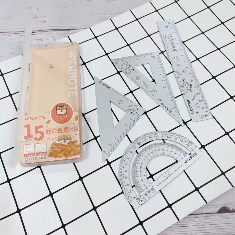 DTD5043 柴語錄 15cm 鋁合金 4入套尺 尺規 直尺 量角器 三角板 PENROTE 筆樂 Alien玩文具 | 蝦皮購物
