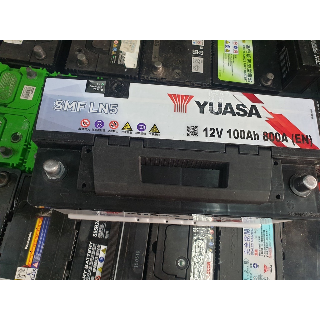 (二手中古電池) YUASA LN5 同60044 100AH 免保養汽車電池 數值漂亮，品項優 歐系車專用 | 蝦皮購物