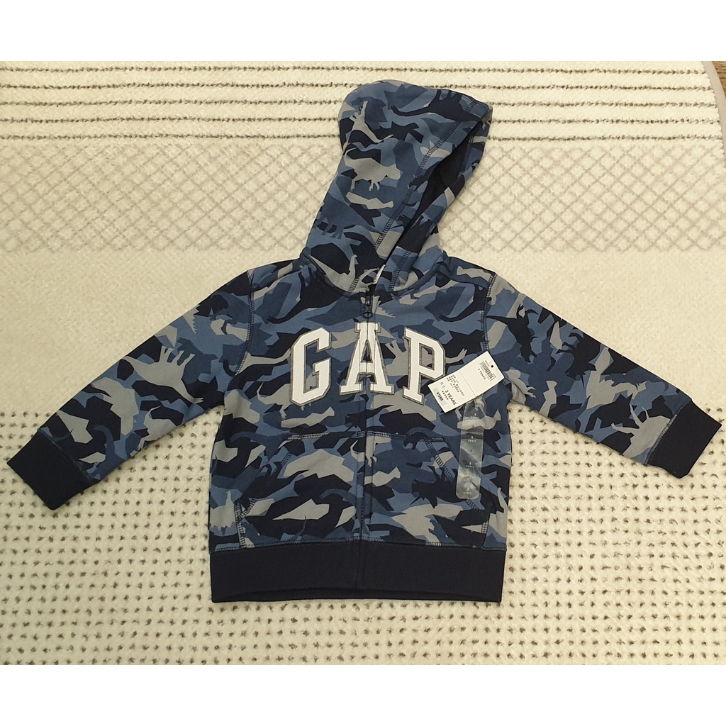 全新有吊牌 GAP 3Y 4Y 迷彩 恐龍 刷毛 連帽 外套 babyGAP 深藍 | 蝦皮購物