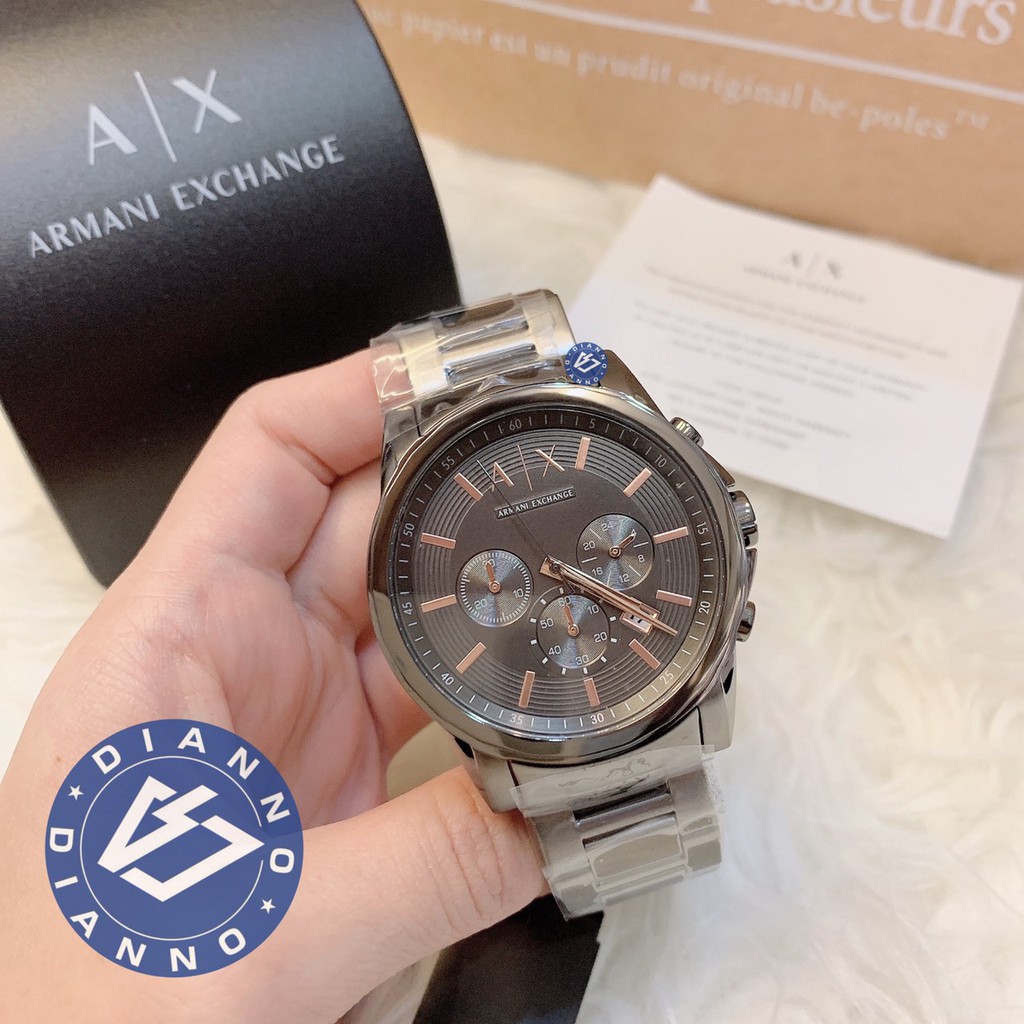 免運 帝安諾-實體店面 AX Armani Exchange 經典 三眼 三環 布繡鋼 黑色 手錶 AX2086 | 蝦皮購物
