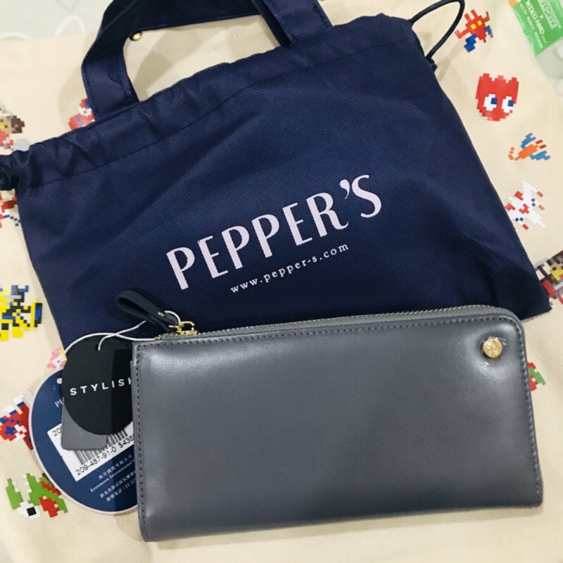 PEPPER’S Raven+Doris牛皮長夾(迷霧灰|亞麻灰) | 蝦皮購物