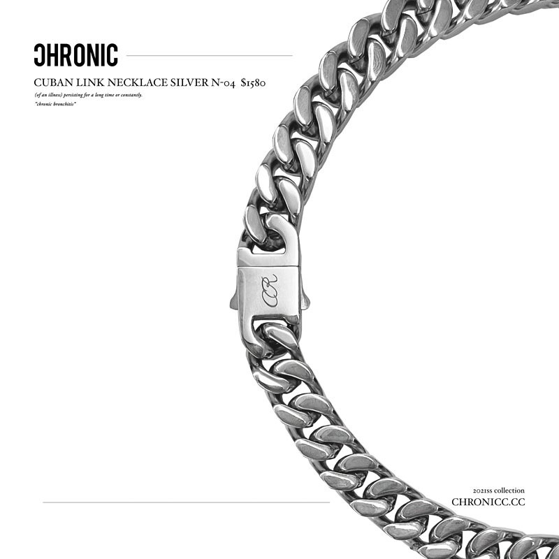 chronic CUBAN LINK NECKLACE SILVER / N-04 | 蝦皮購物