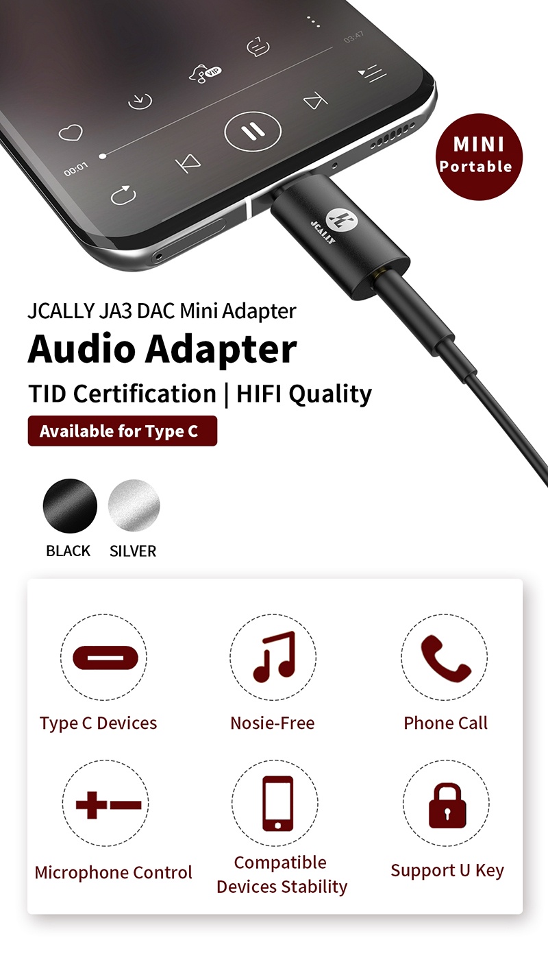 Jcally JA3 CX31993 Type C 轉 3.5mm DAC USB C 音頻代碼適配器 | 蝦皮購物