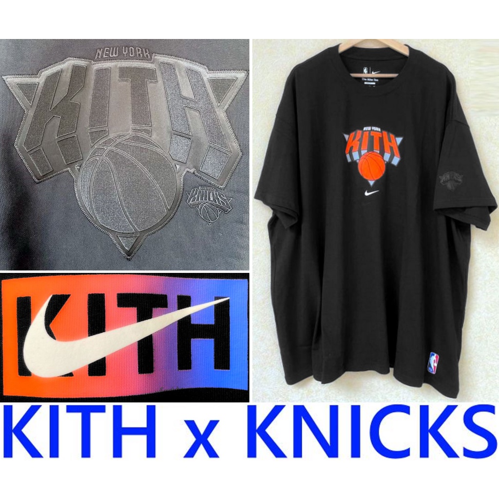 BLACK全新KITH x New York Knicks x NIKE紐約尼克主場重新開幕限定短T (賣場另有厚長T) | 蝦皮購物