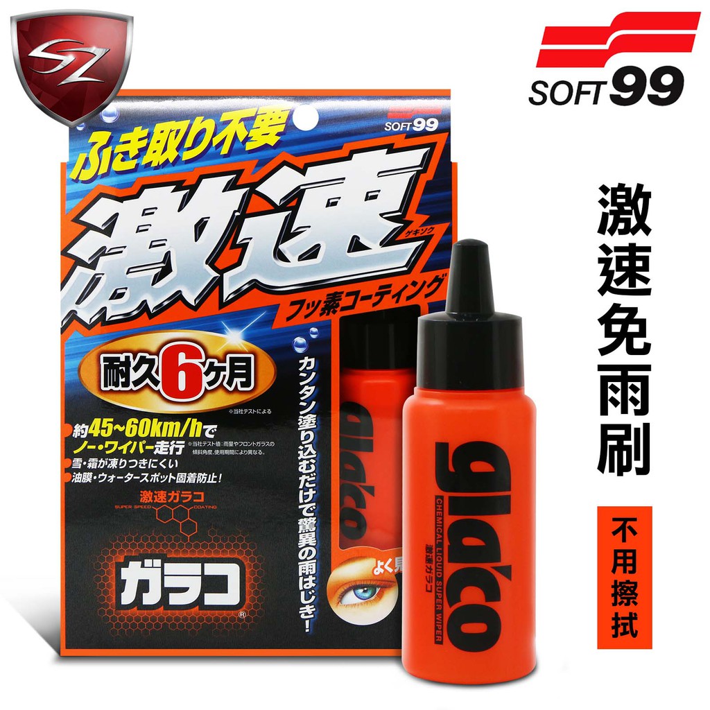 SZ - 日本SOFT99 激速免雨刷(不用擦拭)撥水液 撥水效果 免雨刷 玻璃鍍膜 耐久型 持續6個月 | 蝦皮購物