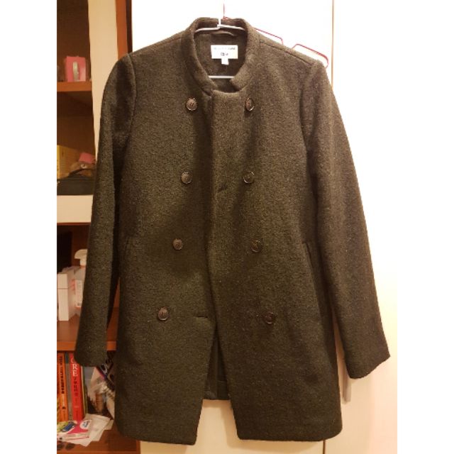 ines de la fressange X uniqlo 聯名款 深色羊毛大衣 | 蝦皮購物