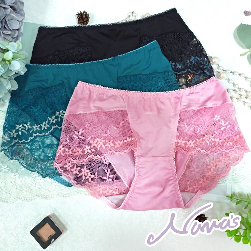 【露娜斯Nunas】春漾戀曲。蕾絲舒適貼身包臀 M-XL 三角內褲 P8888 英國綠 粉晶 黑 | 蝦皮購物