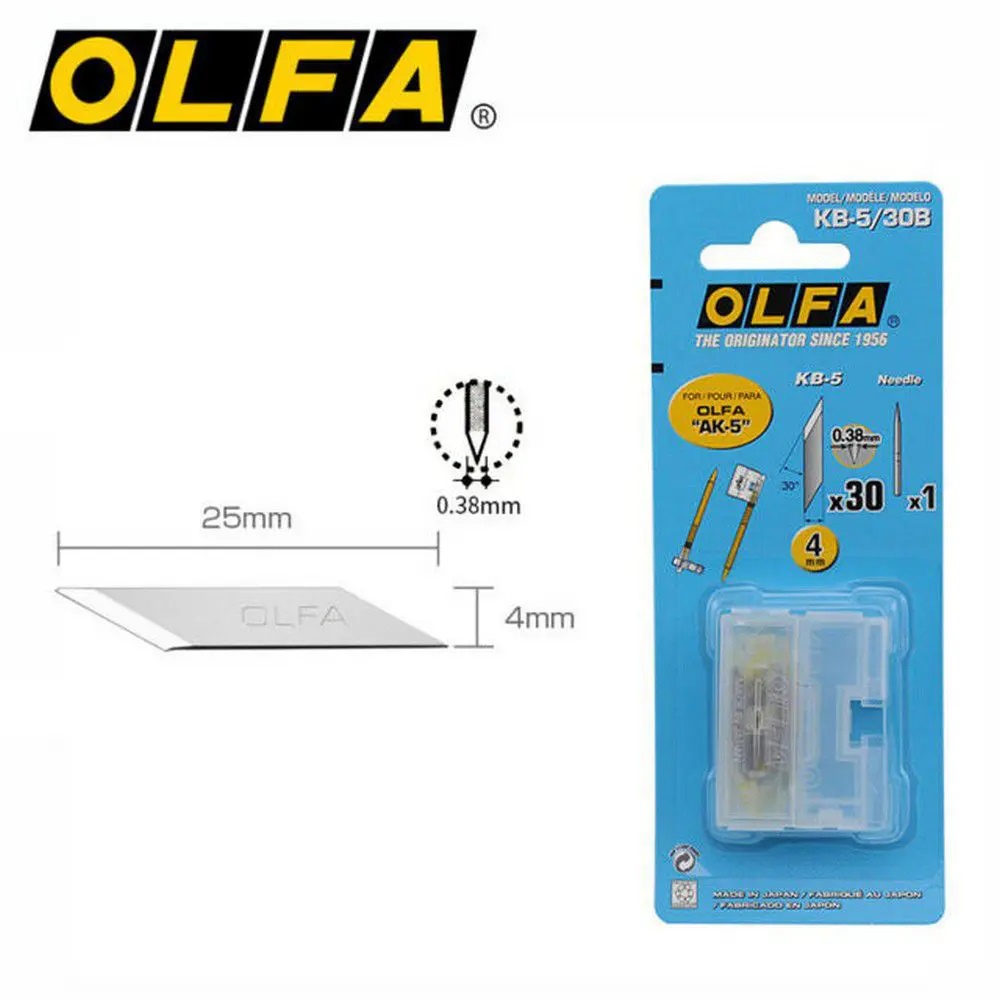 OLFA 30度筆刀刀片 30°刀片(KB-5/30B)30片裝 有現貨 可當成筆刀之立台 適用AK-5 | 蝦皮購物