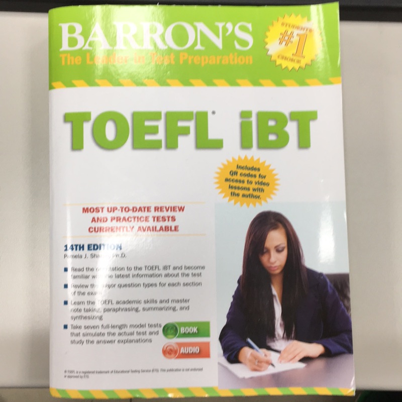 TOEFL iBT Barron's 14th edition 9成新附光碟 | 蝦皮購物