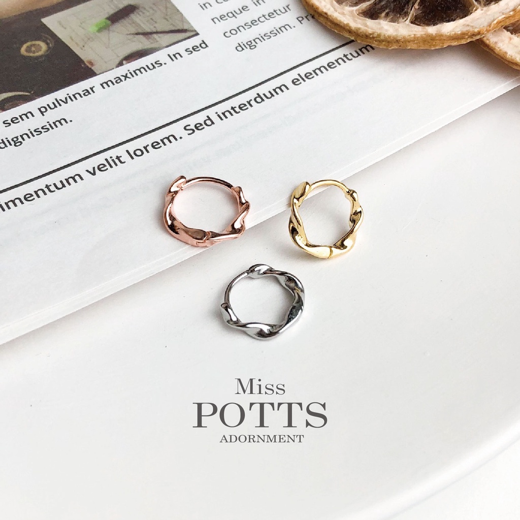 MissPotts. ｜Möbius 莫比烏斯耳扣 S925純銀耳環 純銀飾品 麻花耳環 圓形 圓圈 耳扣 耳圈 耳環 | 蝦皮購物