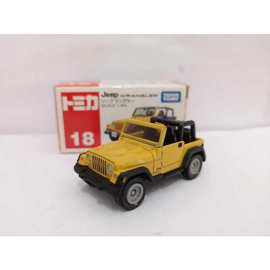 JEEP WRANGLER Tomica 常規 18 號吉普牧馬人黃色壓鑄玩具 Takara tomy 收藏車 | 蝦皮購物