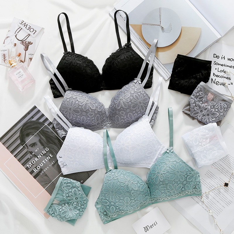 【vigny Core】〖套裝〗 現貨 特價 限時免運 現貨特價免運 性感蕾絲無鋼圈薄棉杯文胸套裝內衣胷罩內褲 | 蝦皮購物