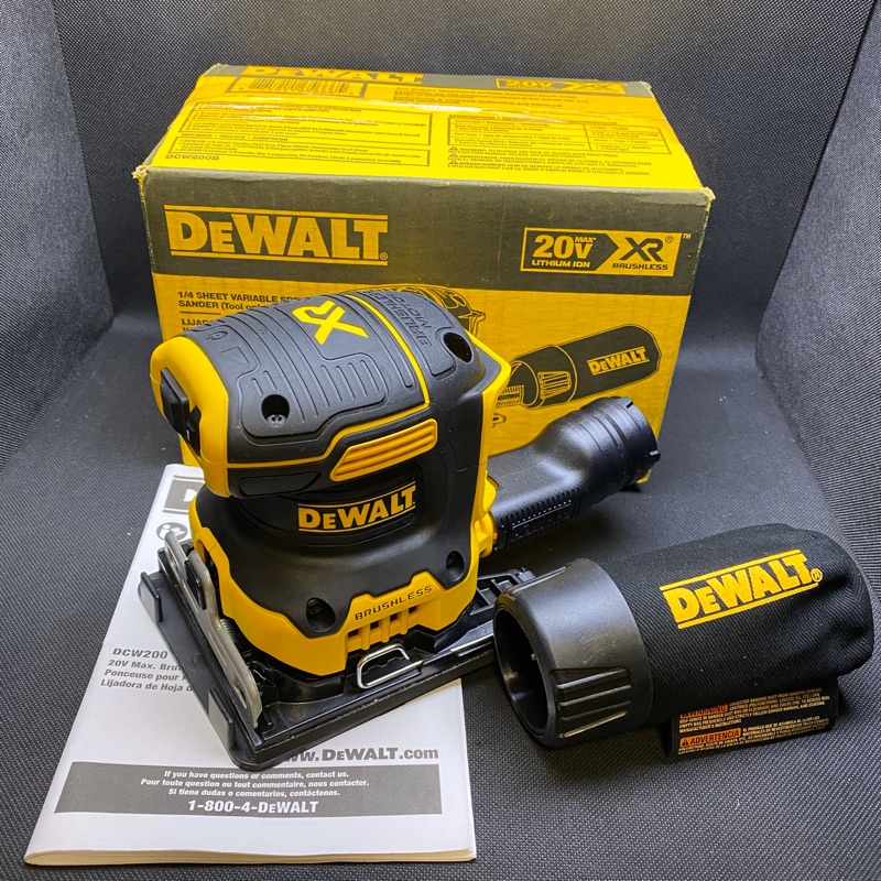 美國新上市 得偉 DeWALT DCW200 20V方形無刷可調速砂紙機/研磨機 | 蝦皮購物