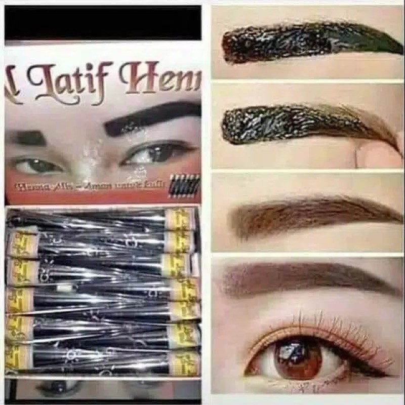 Hena alis Al Latif Henna Tato Alis Halal Alami Aman eye Brow | 蝦皮購物