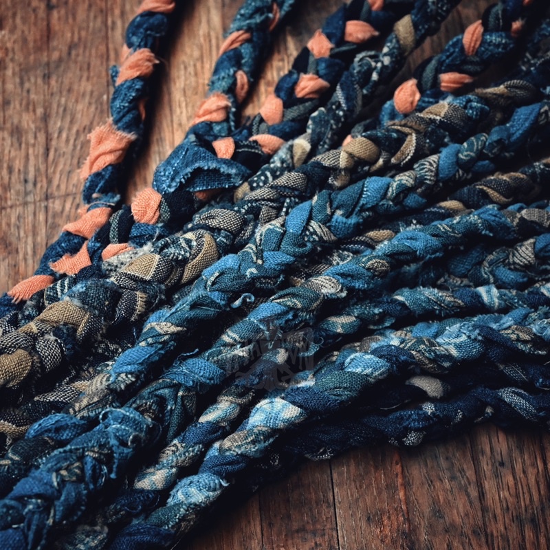 【HawK Vintage】OLD INDUSTRIAL Indigo Boro Tie 藍染 古布 襤褸 編織 項鍊 | 蝦皮購物