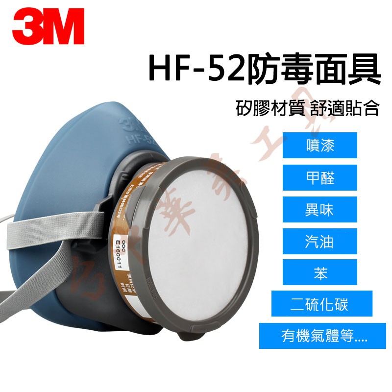 正品 3M HF-52 (3M 3200 升級款) 防毒面具套裝四件組 濾毒 過濾粉塵 有機溶劑 防毒面罩 HF52 | 蝦皮購物