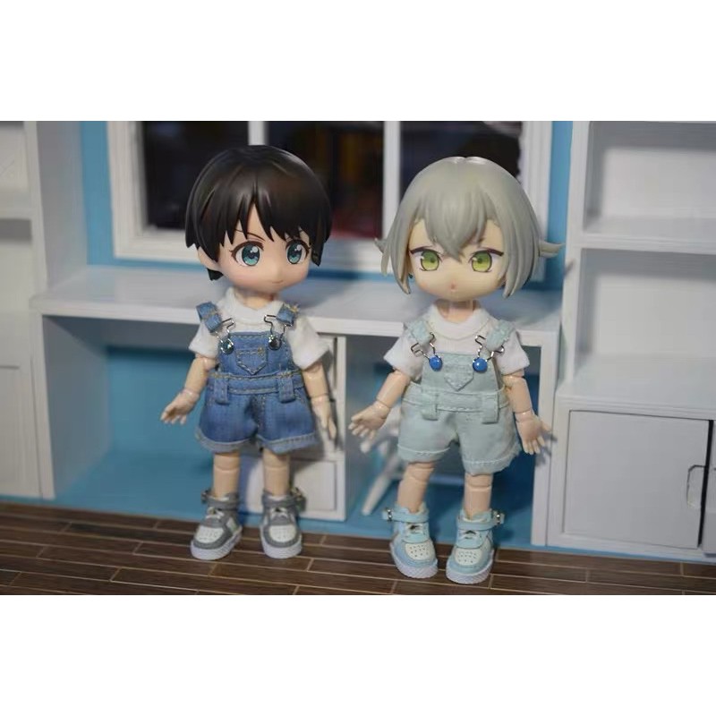 【現貨】ob11娃娃 牛仔吊帶褲（ob11 GSC黏土娃 P9 YMY UFdoll12分 森小咩 可穿 娃衣） | 蝦皮購物