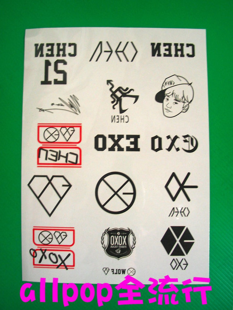 ★allpop★ EXO [ BAEK HYUN紋身貼紙](CHEN)Overdose XOXO EXO-M EXO-K | 蝦皮購物
