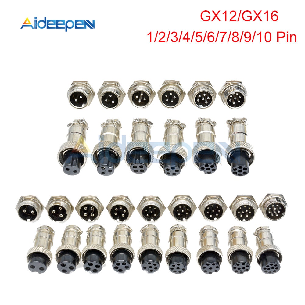1set GX12 GX16 2/3/4/5/6/7/8/9/10 Pin Male+Female 12mm 16mm | 蝦皮購物