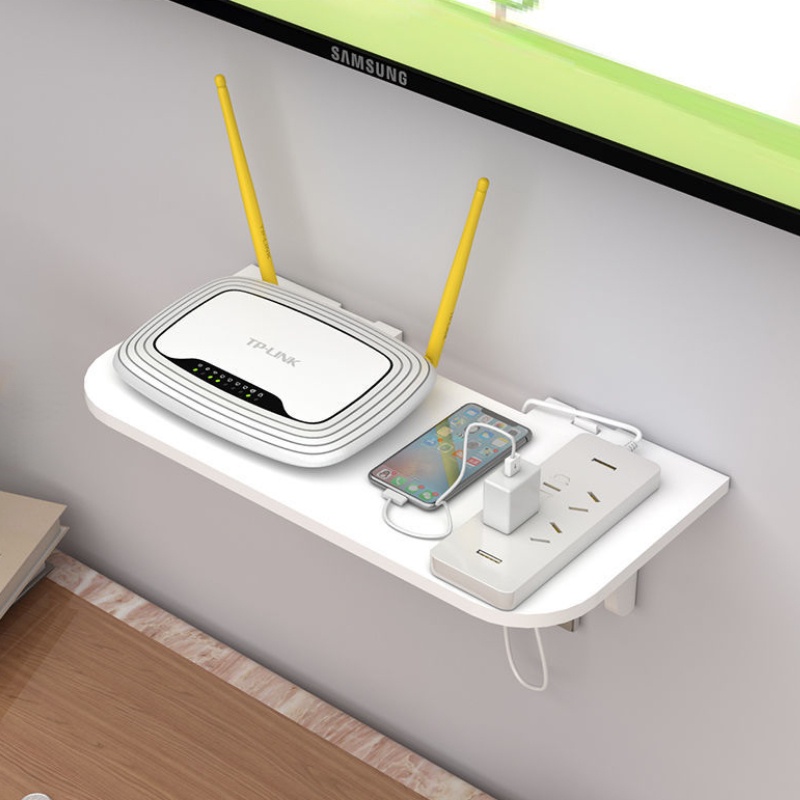 【台灣現貨】免打孔置物架 一字隔板 插座支架 壁挂 收纳架 層架 牆壁裝飾壁 路由器墻上置物架 投影儀 機頂盒 | 蝦皮購物