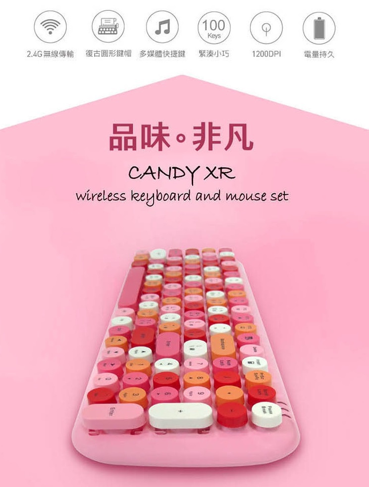 MOFII Candy XR 無線鍵盤滑鼠組 (蜜桃粉/湖水藍) | 蝦皮購物