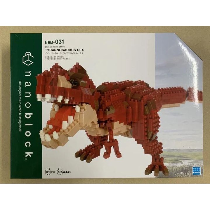 【五角夢想】日版 KAWADA 河田 NANOBLOCK 恐龍 豪華版 DX NBM-031 暴龍(關節可動) | 蝦皮購物