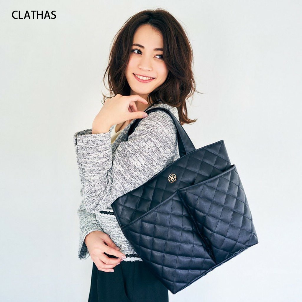 最後現貨 日本韓國 CLATHAS 山茶花菱格紋 高級皮革 托特包手提包單肩包手提袋OL通勤包 雜誌附錄 | 蝦皮購物